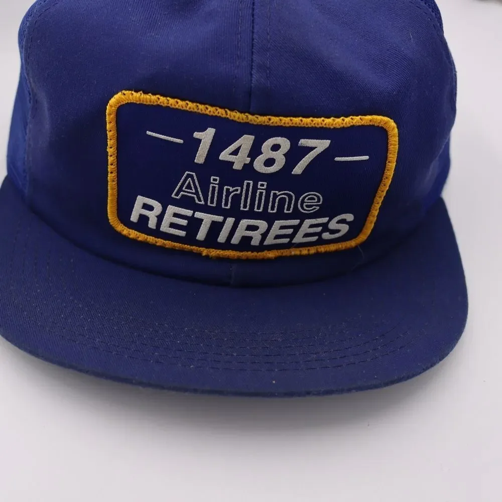 Vintage | Accessories | Airline Retirees 487 Vintage Navy Blue Trucker ...